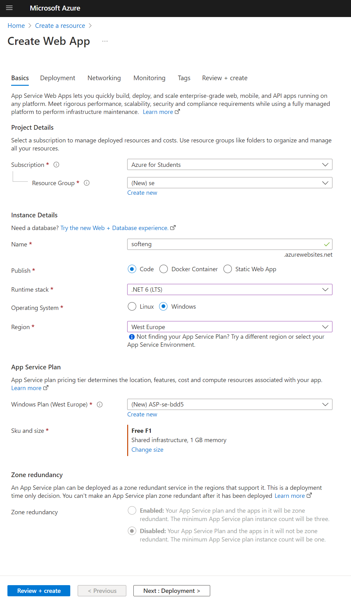 Creating and Debugging an ASP .NET Project; Deployment to Azure Cloud ...